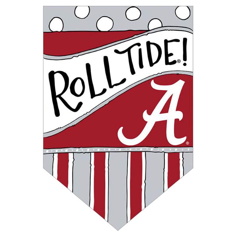 Alabama Roll Tide With Script A Polka Dot Garden Flag - Double Sided ...