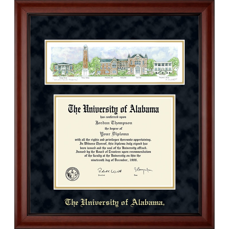 Diploma Frame 3-D Collage In Cambridge Moulding | University of Alabama ...
